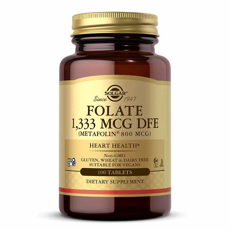 Folate 1333 Mcg DFE (Metafolin 800 Mcg), Solgar
